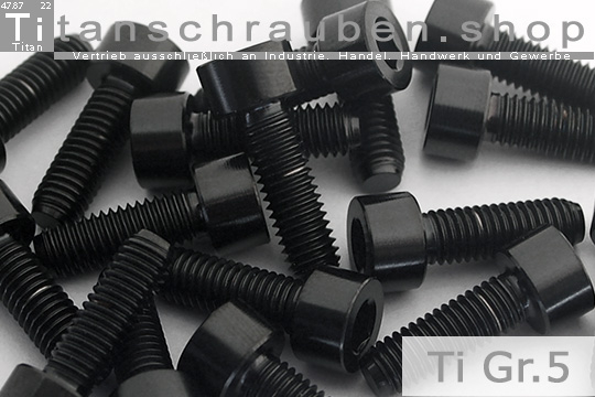Titanschrauben | Zylinderkopf | Schwarz | Gr. 5 | M8 | DIN 912